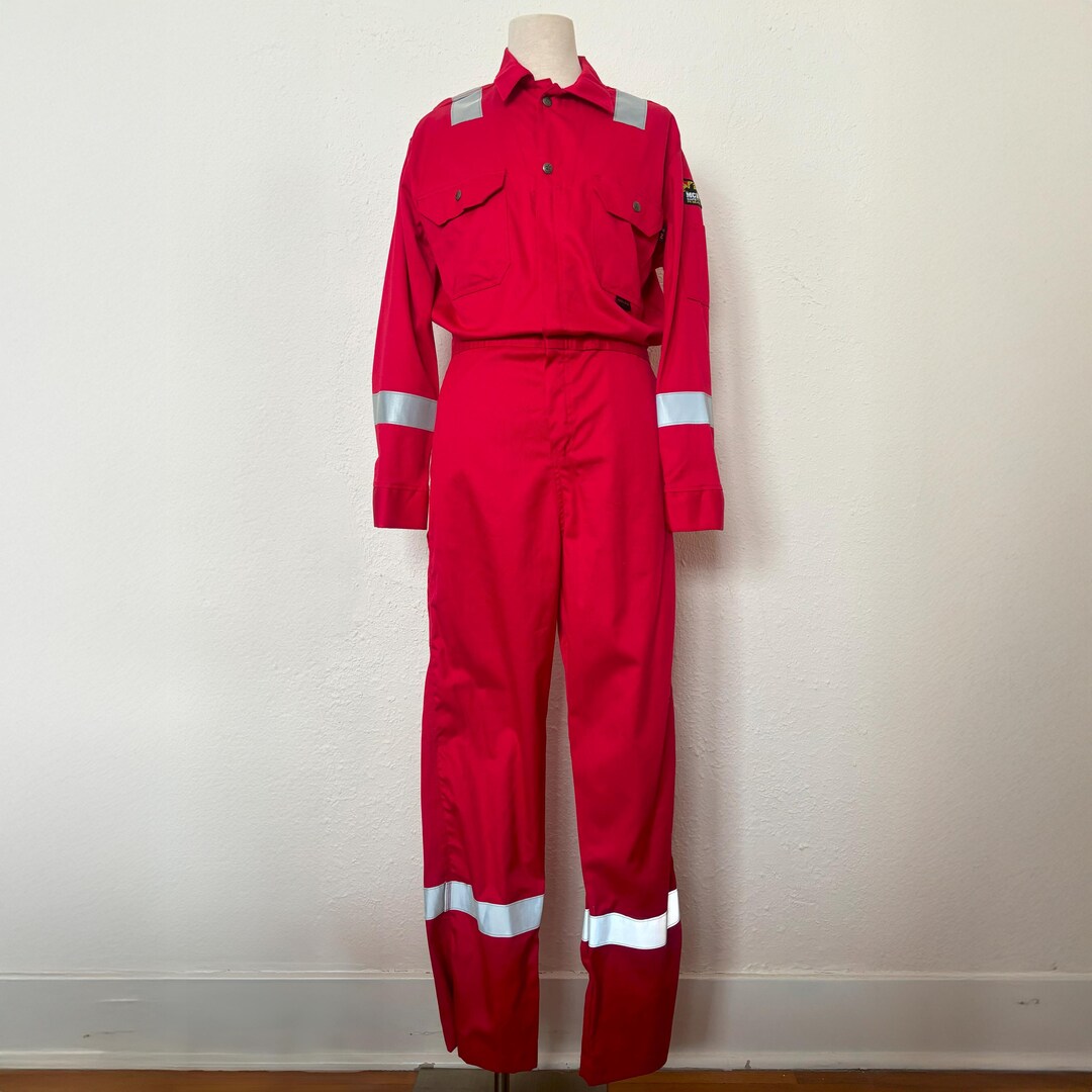 1990s Red Boiler Suit by MCR Safety FR Gear, Size Small to Medium | 90s ...
