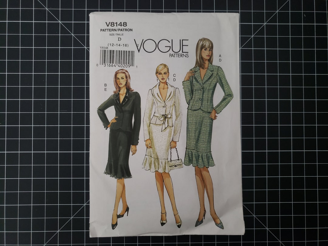 Uncut Vogue 8148 Vogue Suit Pattern, Sizes 12-14-16, Factory Folded ...