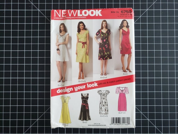 Uncut New Look 6750 Empire Waist Dress Pattern Sizes - Etsy