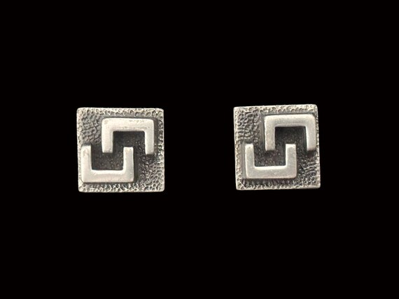 1960s Pewter Brutalist Interlocking C Cuff Links | 60… - Gem