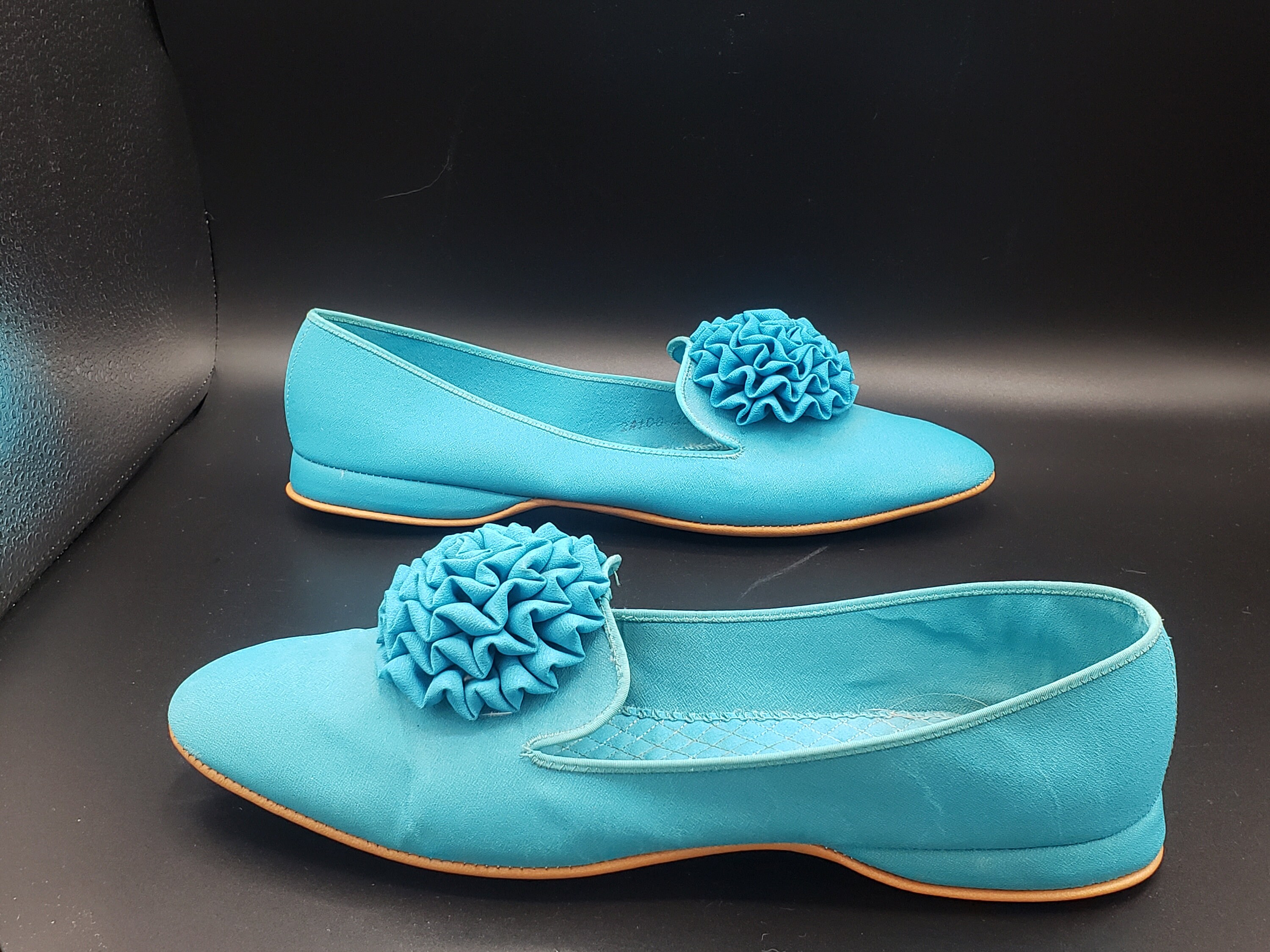 1960s Daniel Green Turquoise Slippers, Approximate Size 8 | 60s Vintage ...
