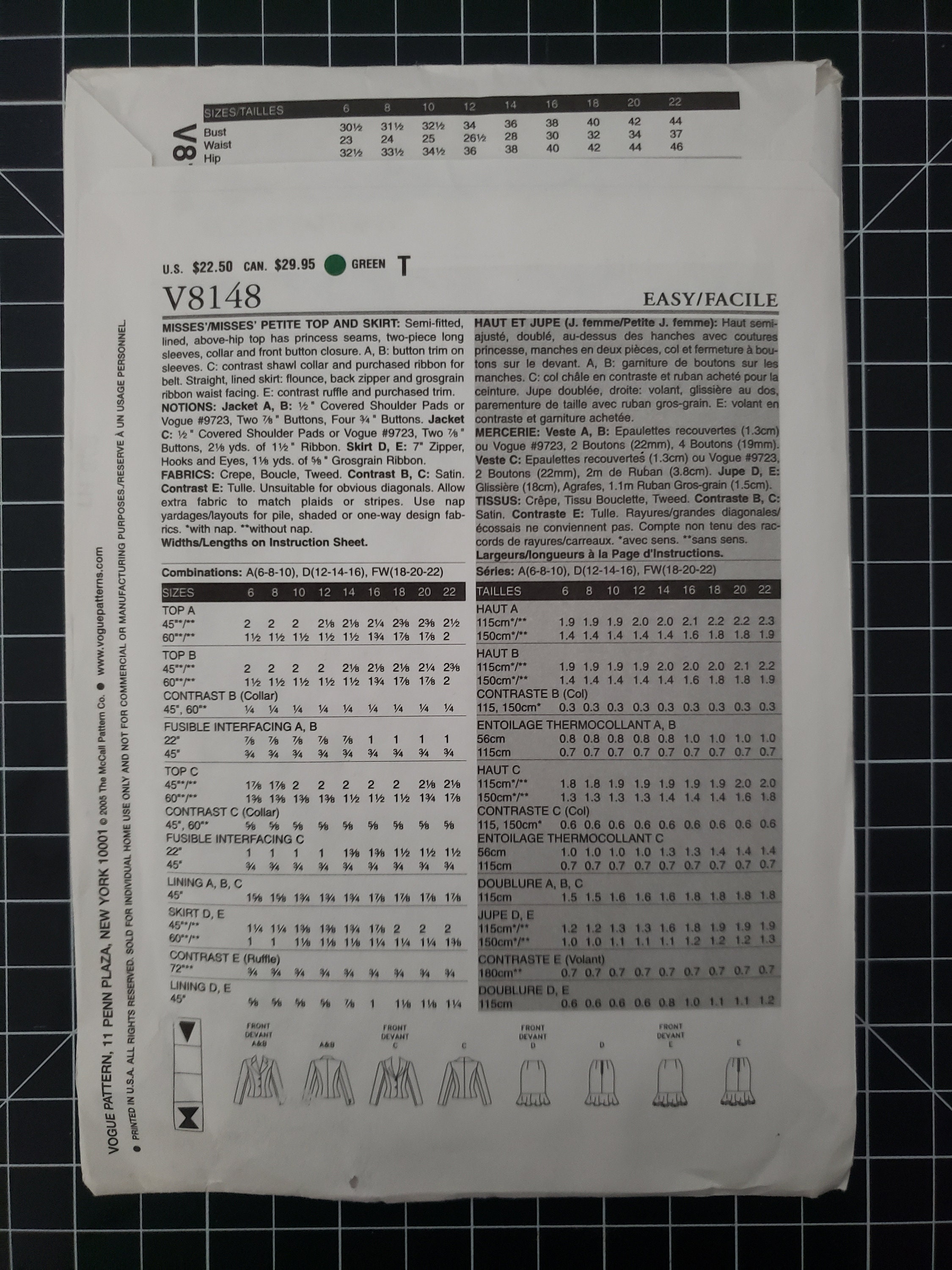 Uncut Vogue 8148 Vogue Suit Pattern Sizes 12-14-16 Factory - Etsy