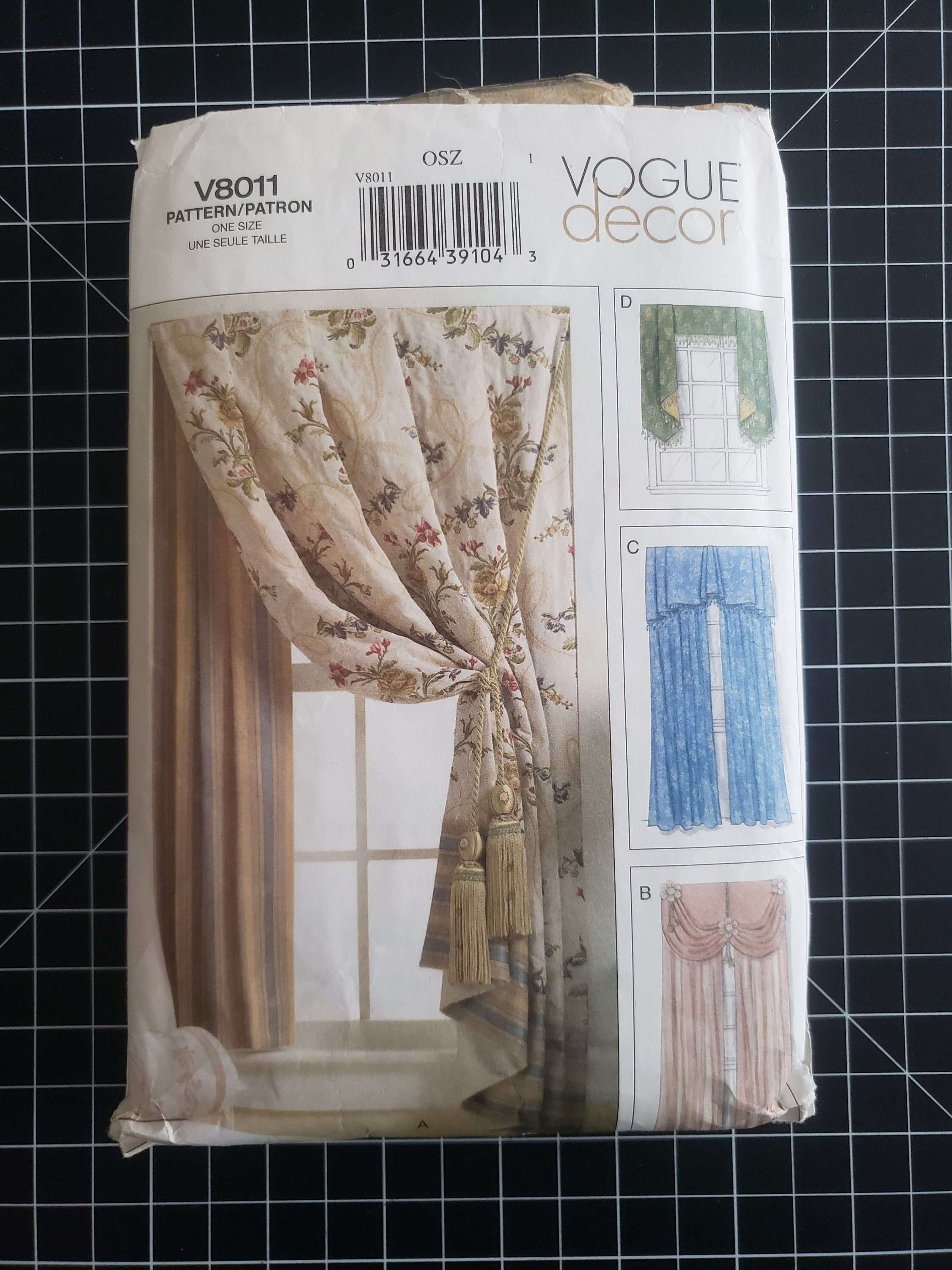 Partially Cut Vogue Decor 8011 Home Decorating Pattern, No Size ...