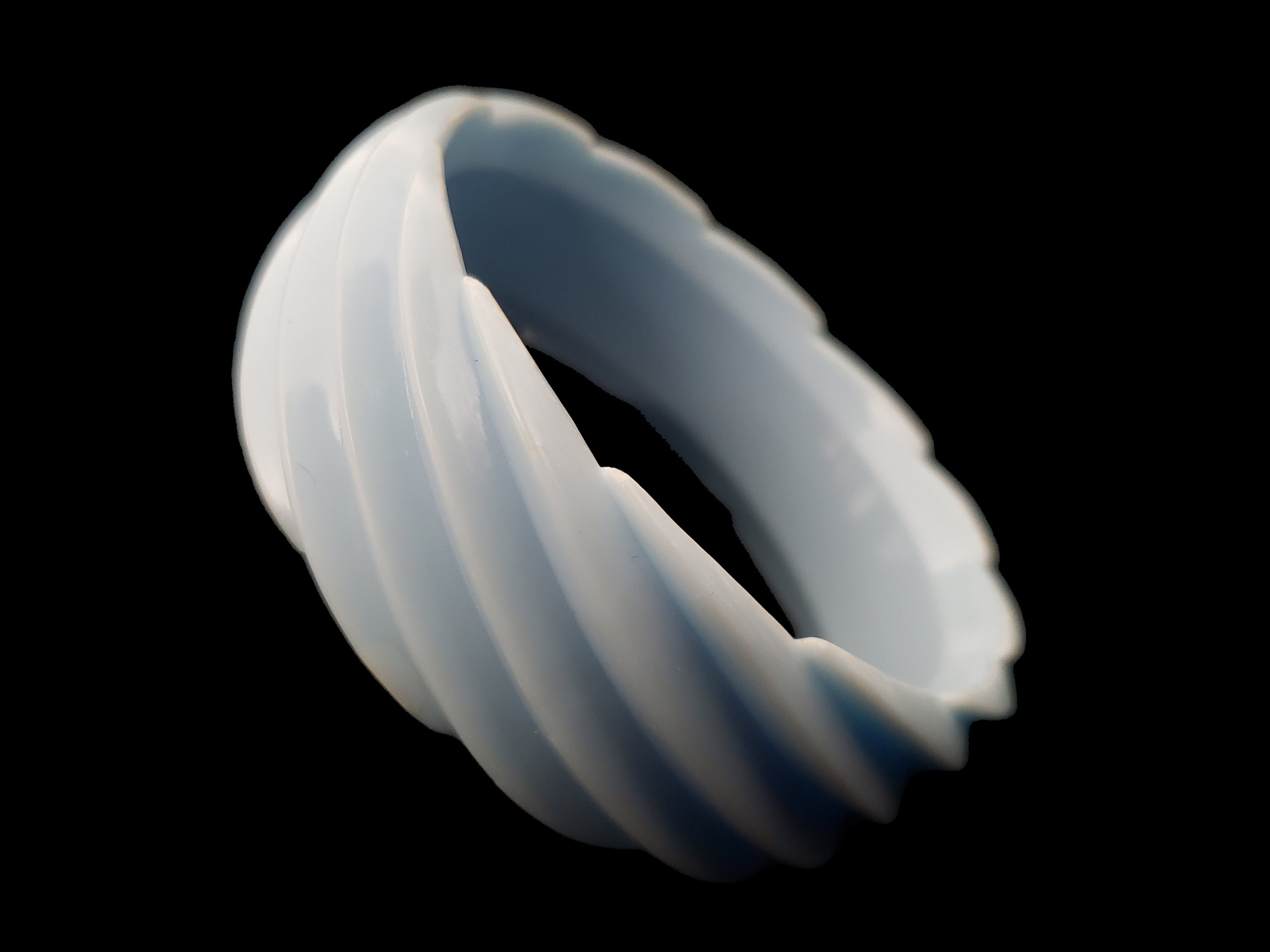1980s Pale Blue and White Plastic Bangle Pair 80s Vintage Swirl and ...