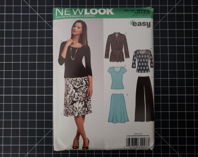 Uncut New Look 6735 Knit Wardrobe Pattern, Sizes 10-12-14-16-18-20-22 ...