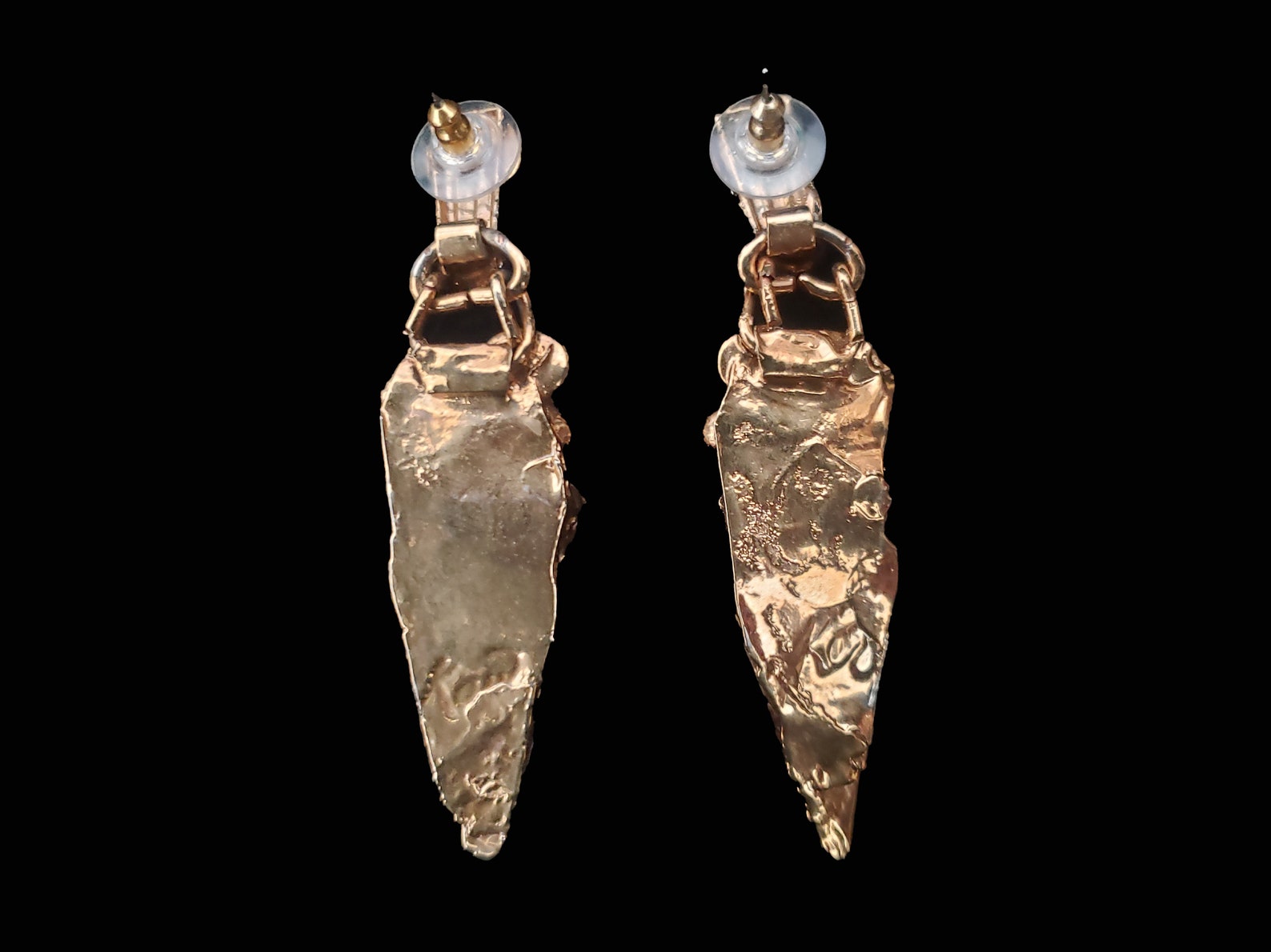 1980s Freeform Onyx and Amethyst Statement Earrings 80s Vintage Pearl ...