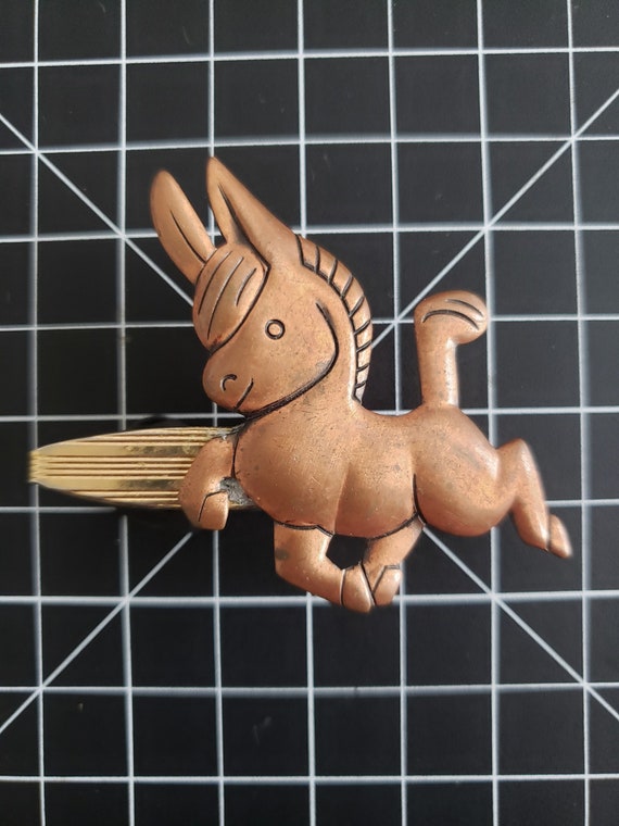 1960s Custom Novelty Copper Donkey Tie Clip | 60s Vin… - Gem