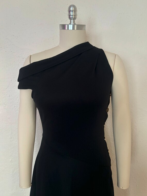 2000s Derek Lam Black One Shoulder Asymmetrical Knit … - Gem