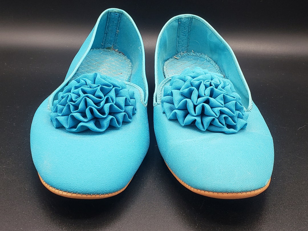 1960s Daniel Green Turquoise Slippers, Approximate Size 8 | 60s Vintage ...