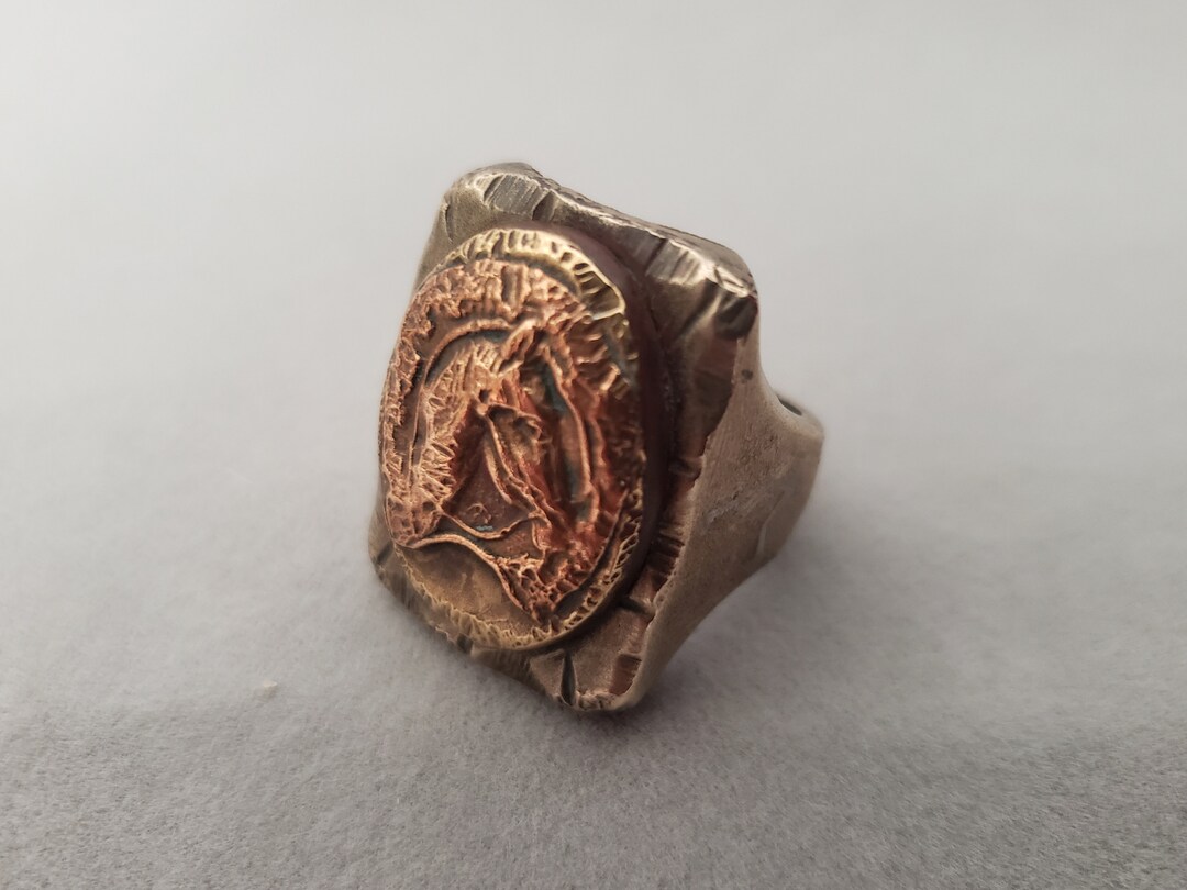 1940s Nickel Silver and Copper Lucky Horseshoe Ring, Size 9.25 | 40s ...