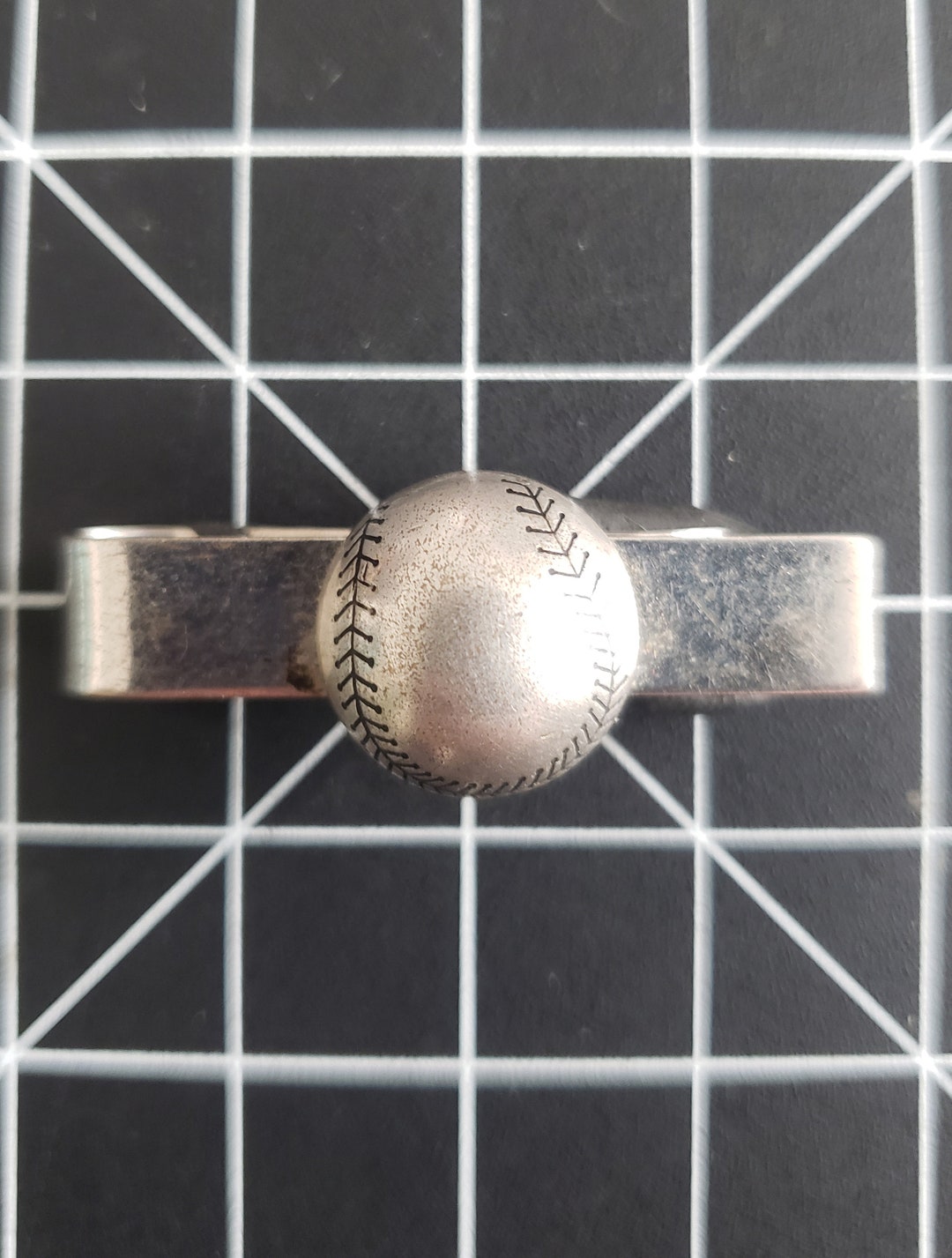1960s Novelty Sterling Silver Baseball Tie Clip 60s Vintage Silver ...