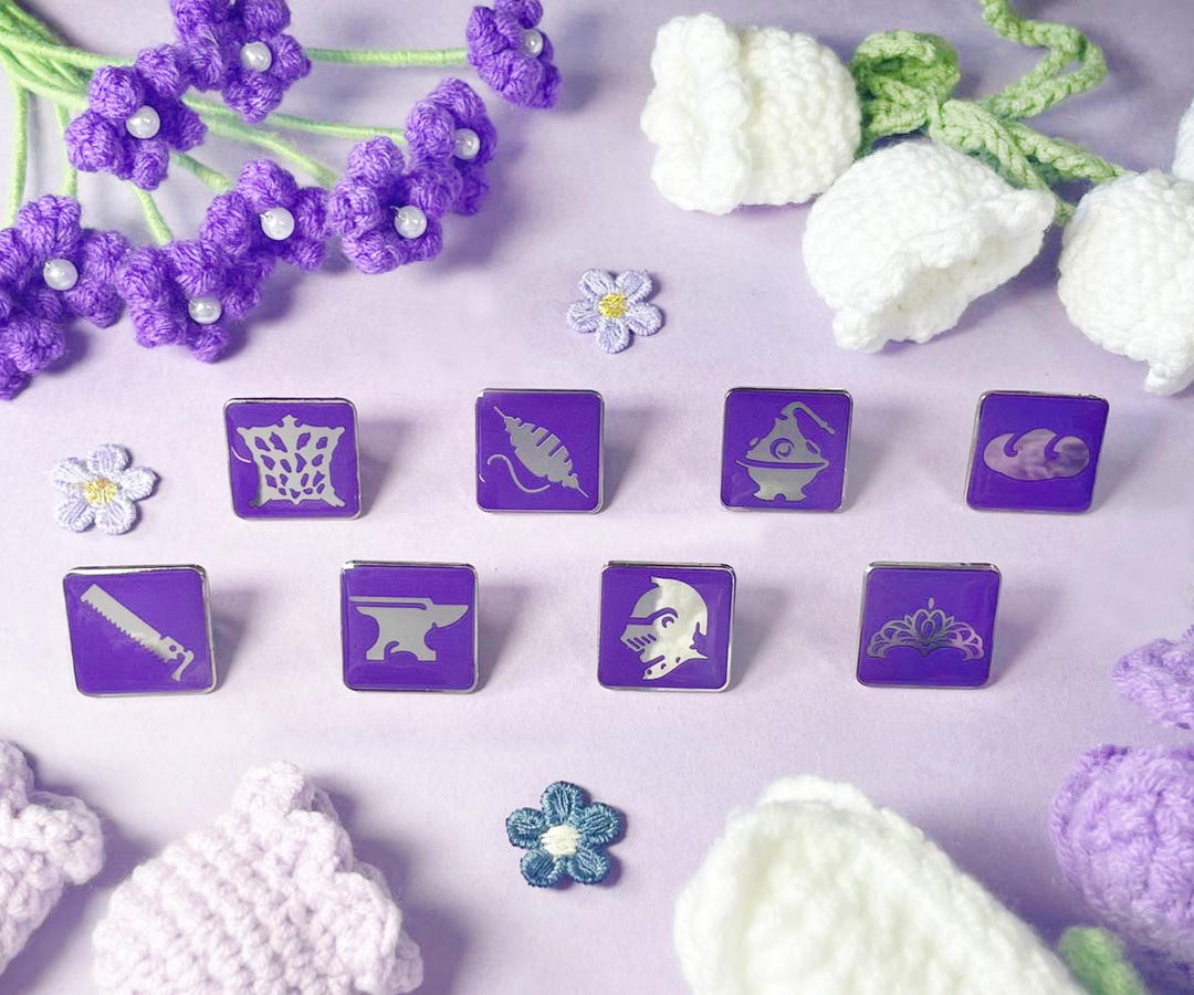 FFXIV Crafter Job Icon Hard Enamel Pins | Carpenter Blacksmith Armorer ...