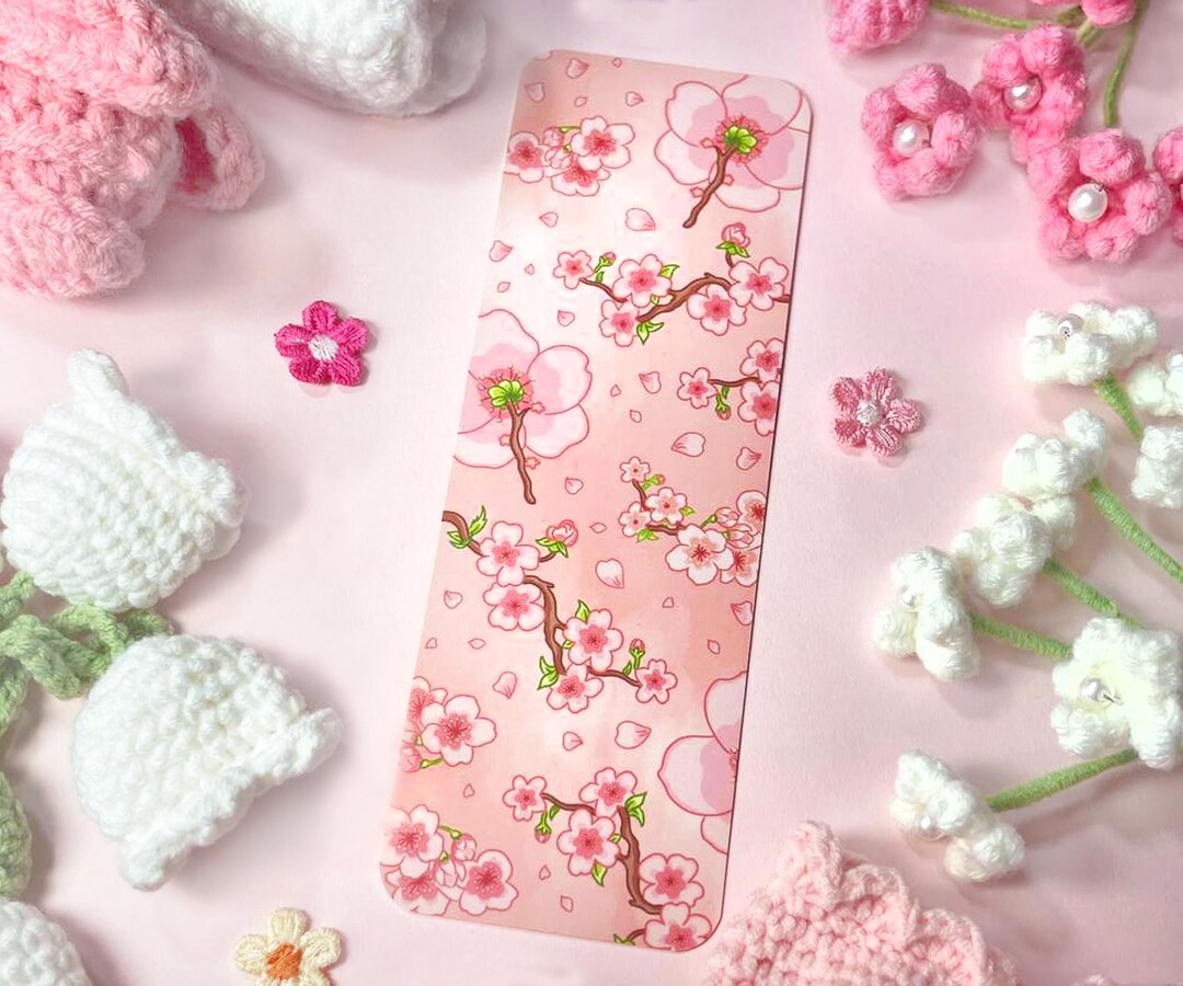 Sakura Bookmark: Whimsical Velvet Stationery - Etsy