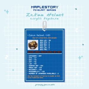 Zakum Helmet Acrylic Keycharm Pixel Art Illustrations Maplestory ...