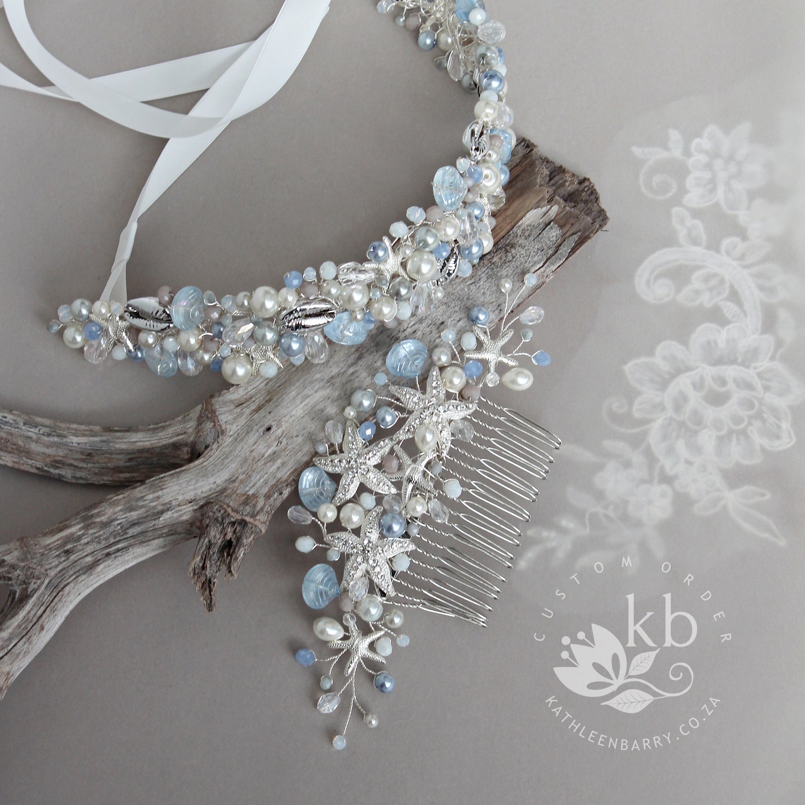 Starfish and Shell Wedding Hair Comb - Sea Star Fish Beach Bridal Hair ...