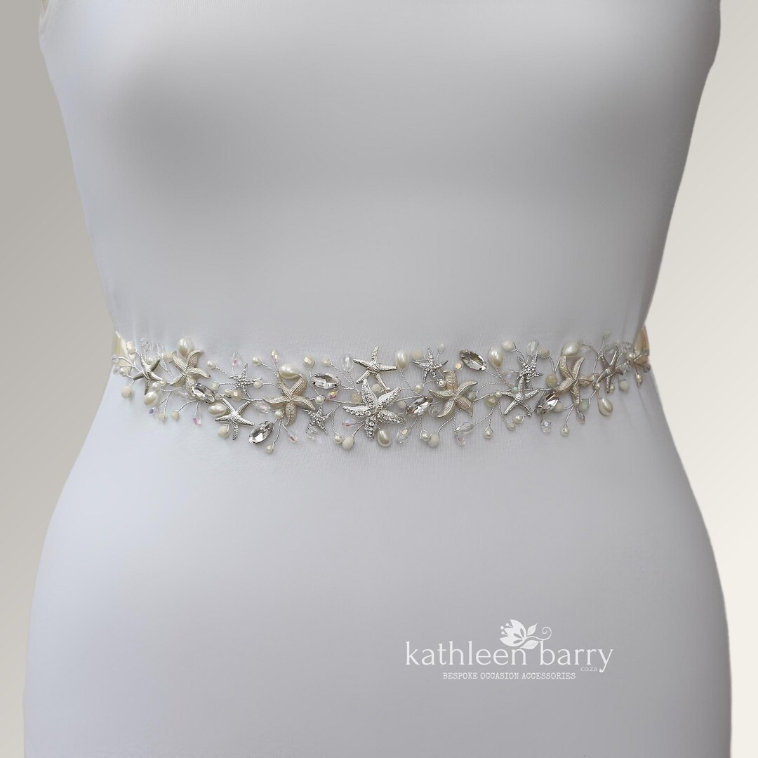 Starfish Wedding Dress Sash Belt - Sea Star Fish Beach Wedding ...