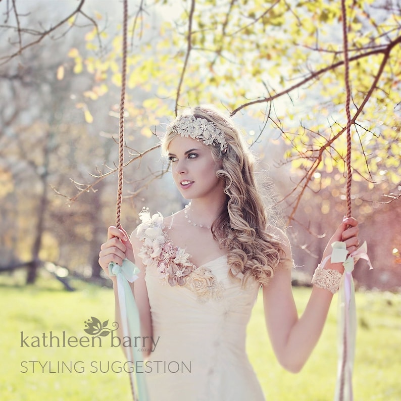 Bridal Lace Headpiece - Head Band - Wedding Headband Bandeau STYLE ...