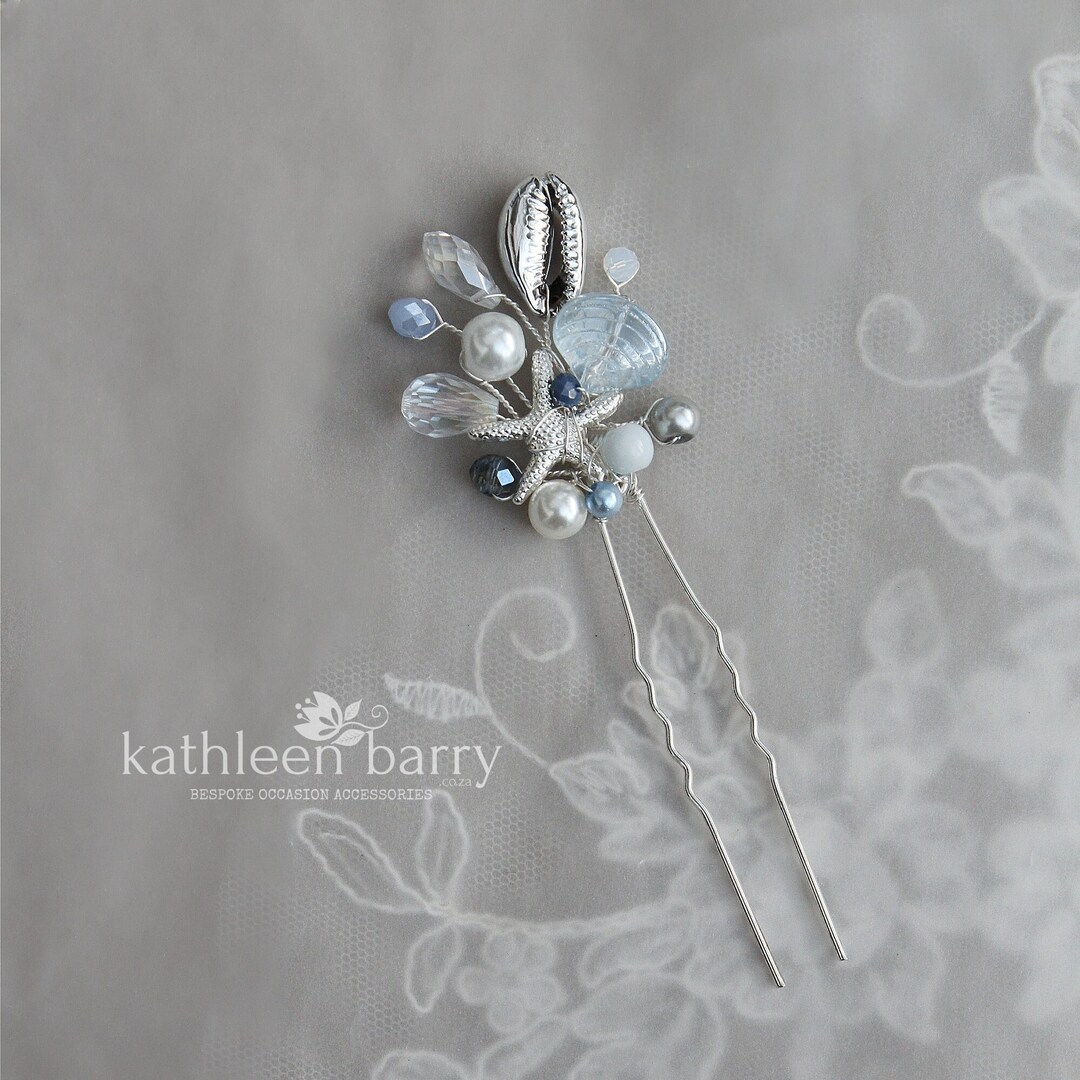 Starfish, Shell & Pearl Hair Pins Beach Destination Weddings - Bridal ...