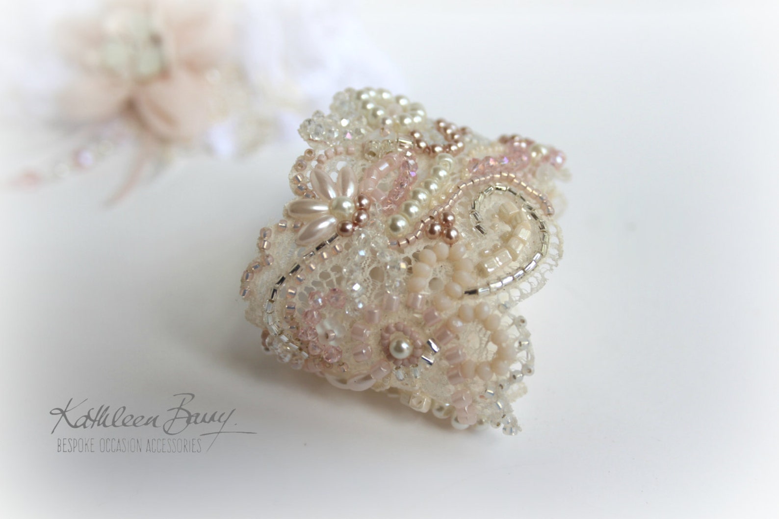 Lace cuff bridal bracelet Blush Pink wedding Lace Cuff | Etsy