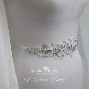 Starfish & Shell Wedding Dress Sash Belt - Sea Star Fish Beach Wedding ...