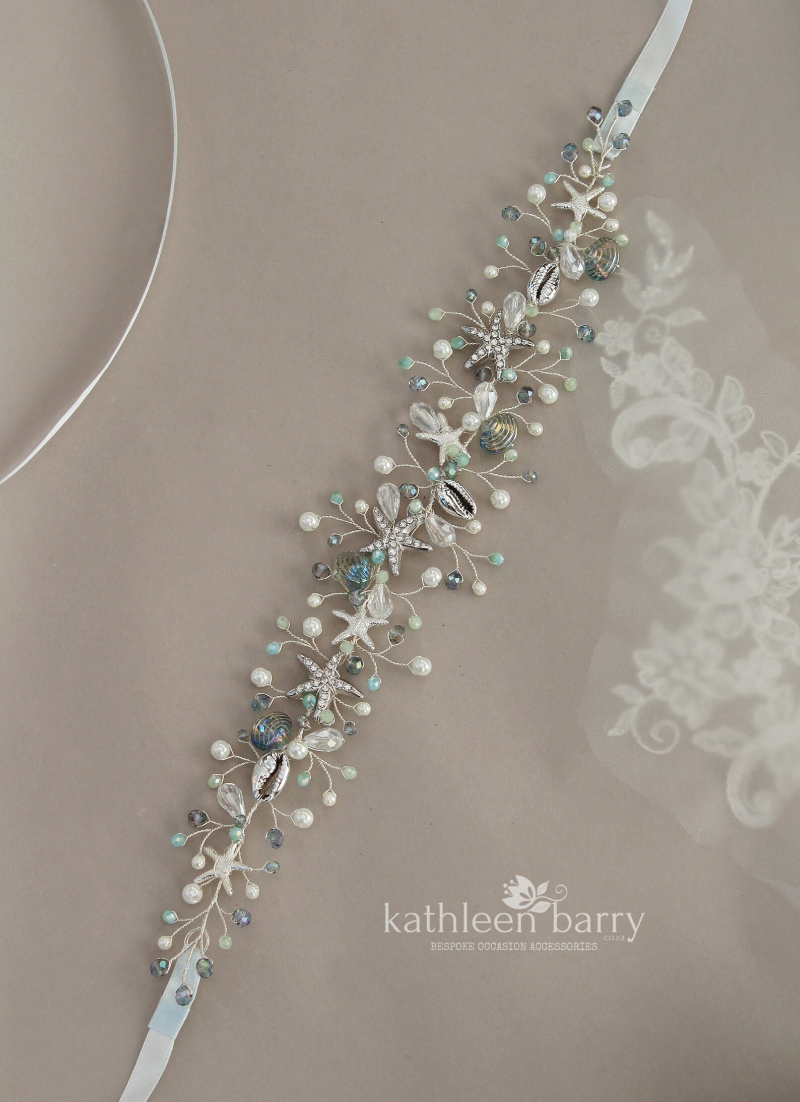 Starfish & Shell Wedding Dress Sash Belt Sea Star Fish Beach - Etsy