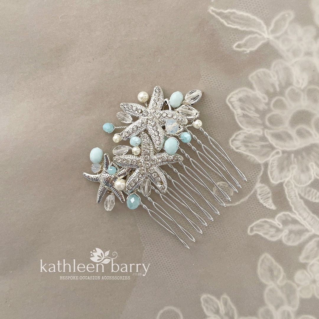 Mini Starfish Wedding Hair Comb Sea Star Fish Beach Bridal Hair ...