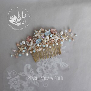 Starfish and Shell Wedding Hair Comb - Sea Star Fish Beach Bridal Hair ...