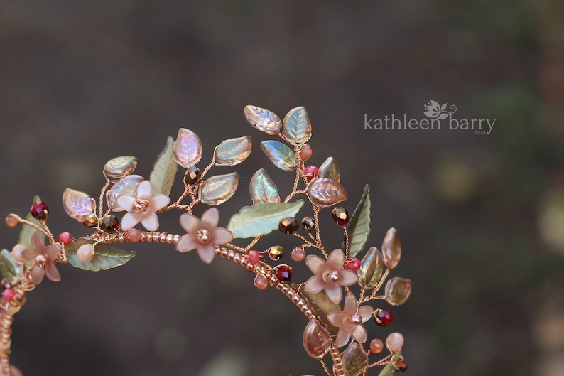 Autumn Fall Wedding Crown Tiara Style Floral Leaf Crown Tones - Etsy