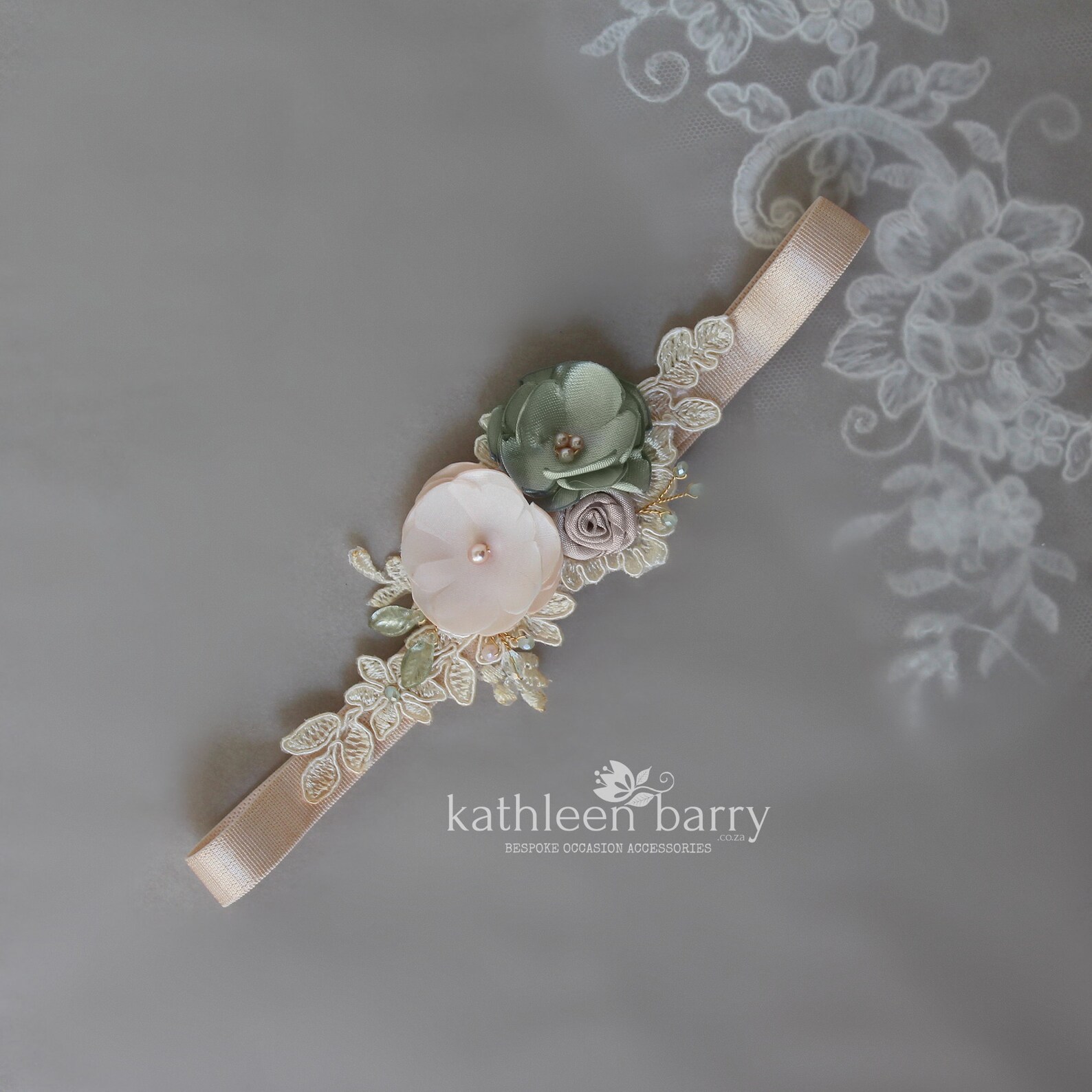 Heirloom Bridal Lace Garter Set of Two - Blush Pink, Sage Green - Cutom ...