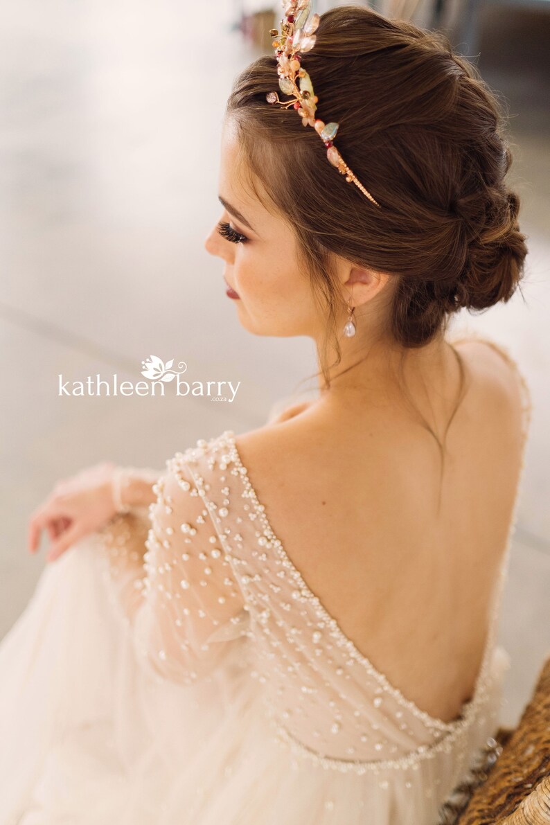 Autumn Fall Wedding Crown Tiara Style Floral Leaf Crown Tones - Etsy