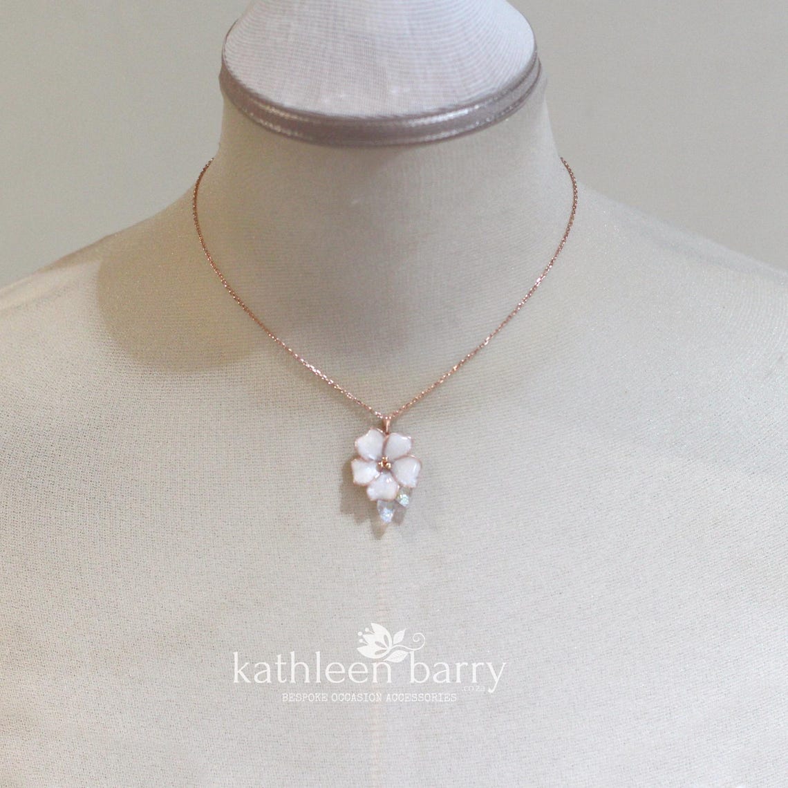 Flower Leaf Pendent Chain Necklace, - Assorted Custom Colors to Order ...