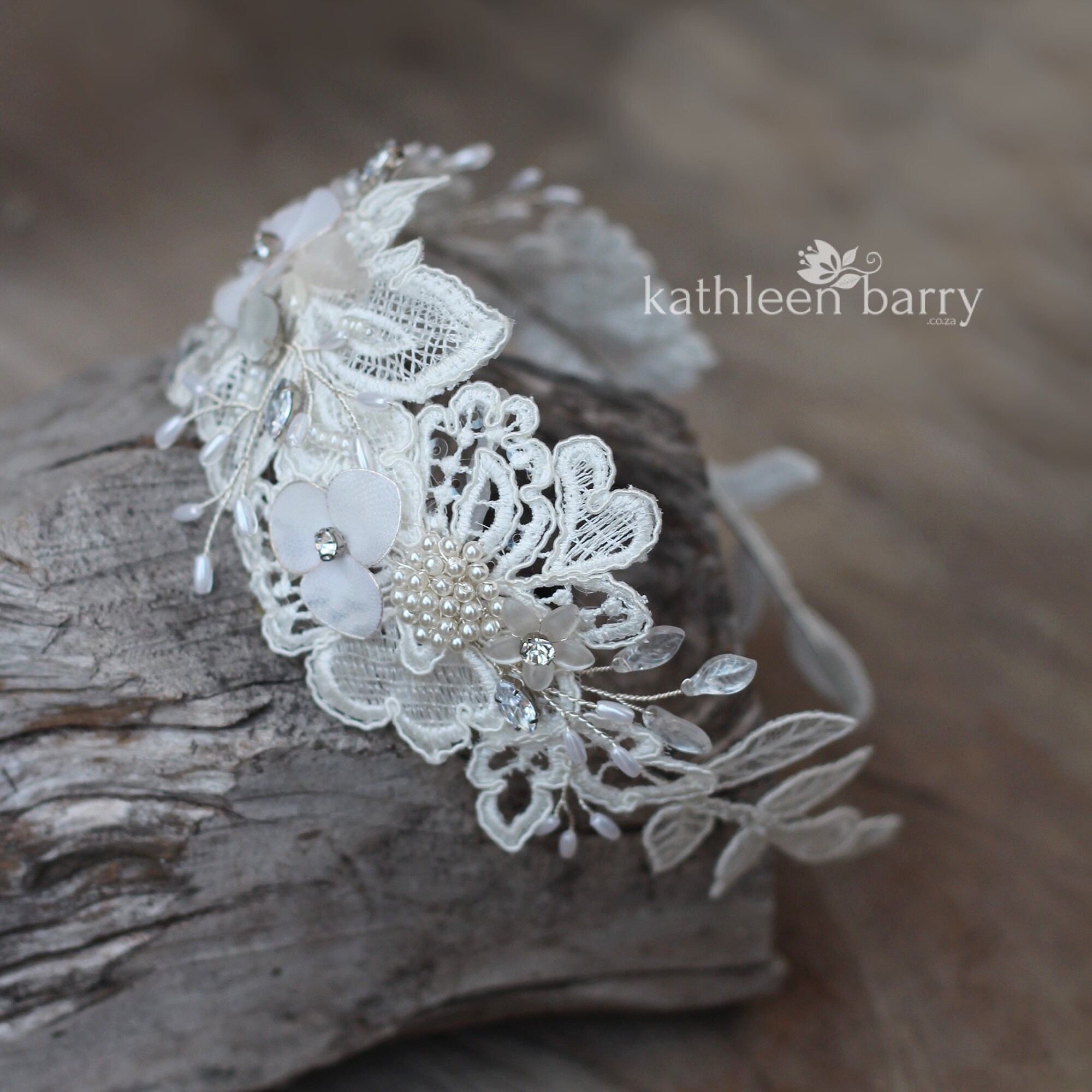 Bridal Lace Headpiece - Head Band - Wedding Headband Bandeau STYLE ...