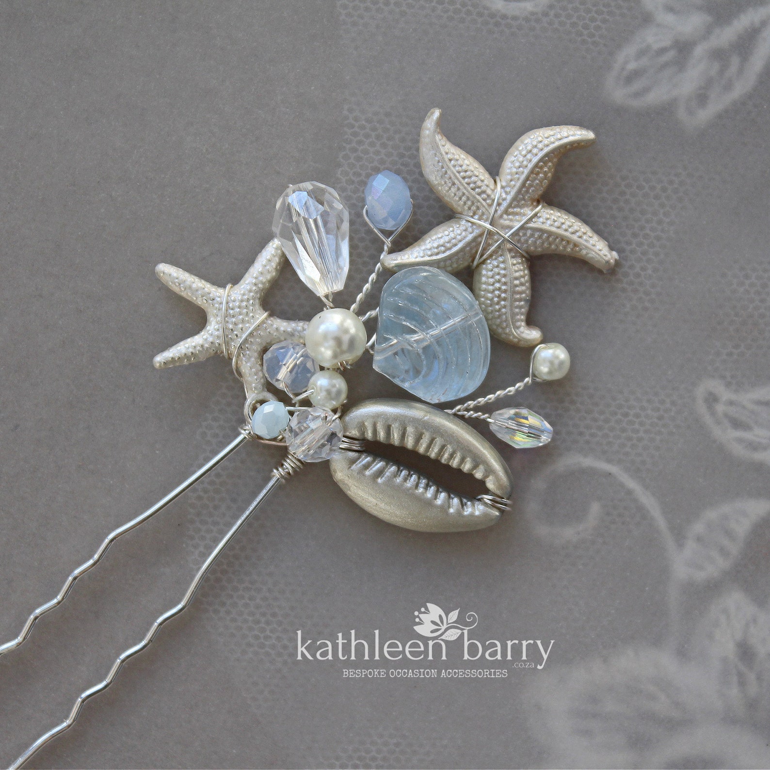 Starfish, Shell & Pearl Hair Pins Beach Destination Weddings - Bridal ...