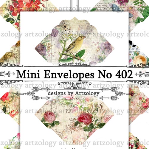 Mini Envelopes Junk Journal Ephemera No. 402 - Etsy