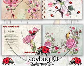Junk Journal Printable LADYBUG Digital Printable Folio Kit - Etsy