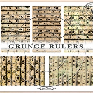 GRUNGE RULERS, Printable, Journal Ephemera, No. 534 - Etsy