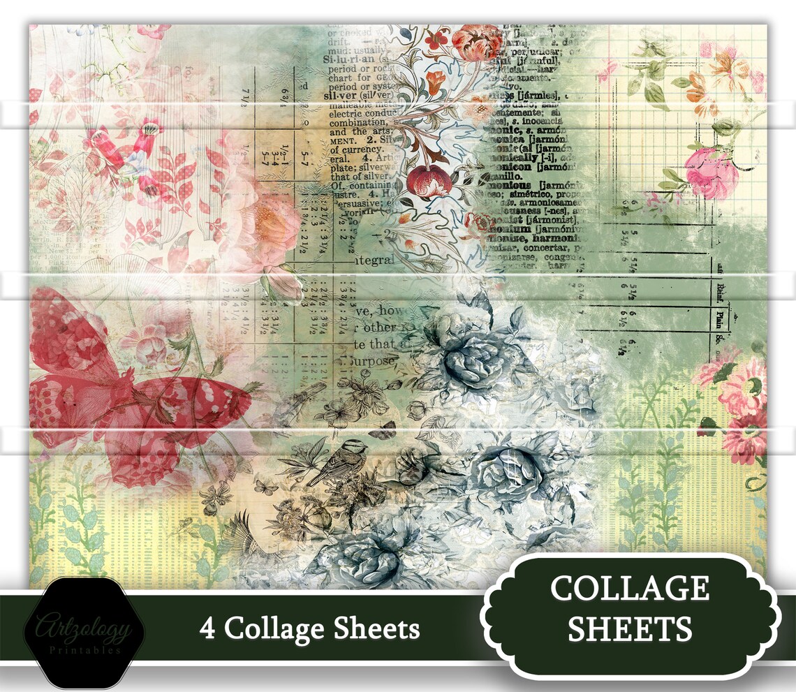 COLLAGE SHEETS Collage Junk Journal Ephemera Printable | Etsy
