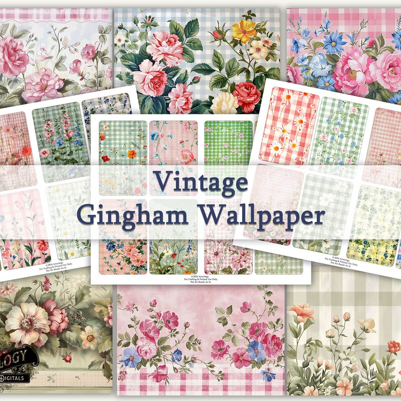 Gingham Wallpaper - Etsy