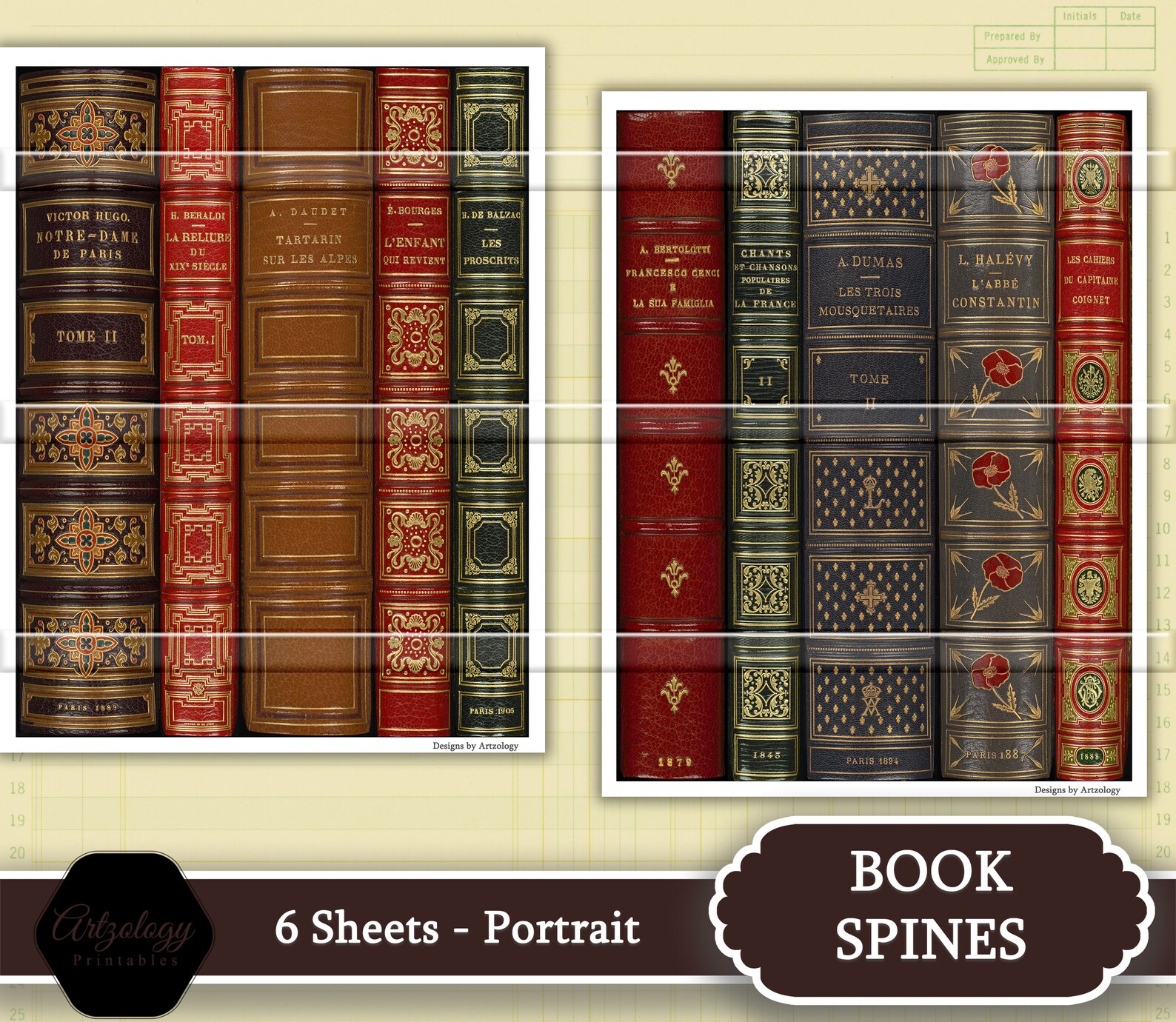 BOOK SPINES Ornate Vintage Books Antique Library Book - Etsy