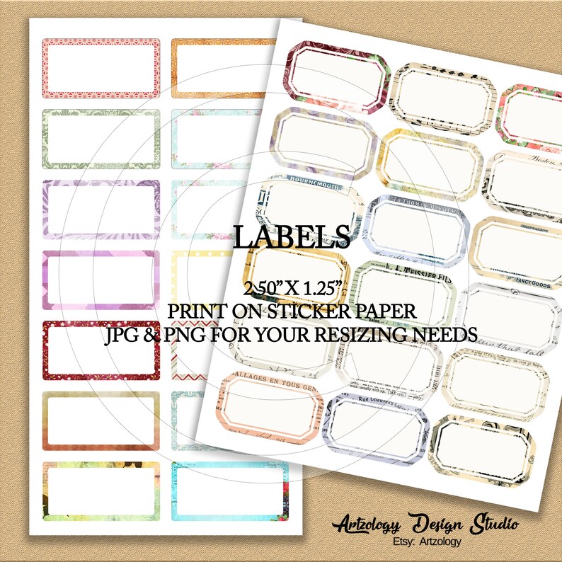 32 Printable Labels Junk Journal Labels Digital 149 - Etsy