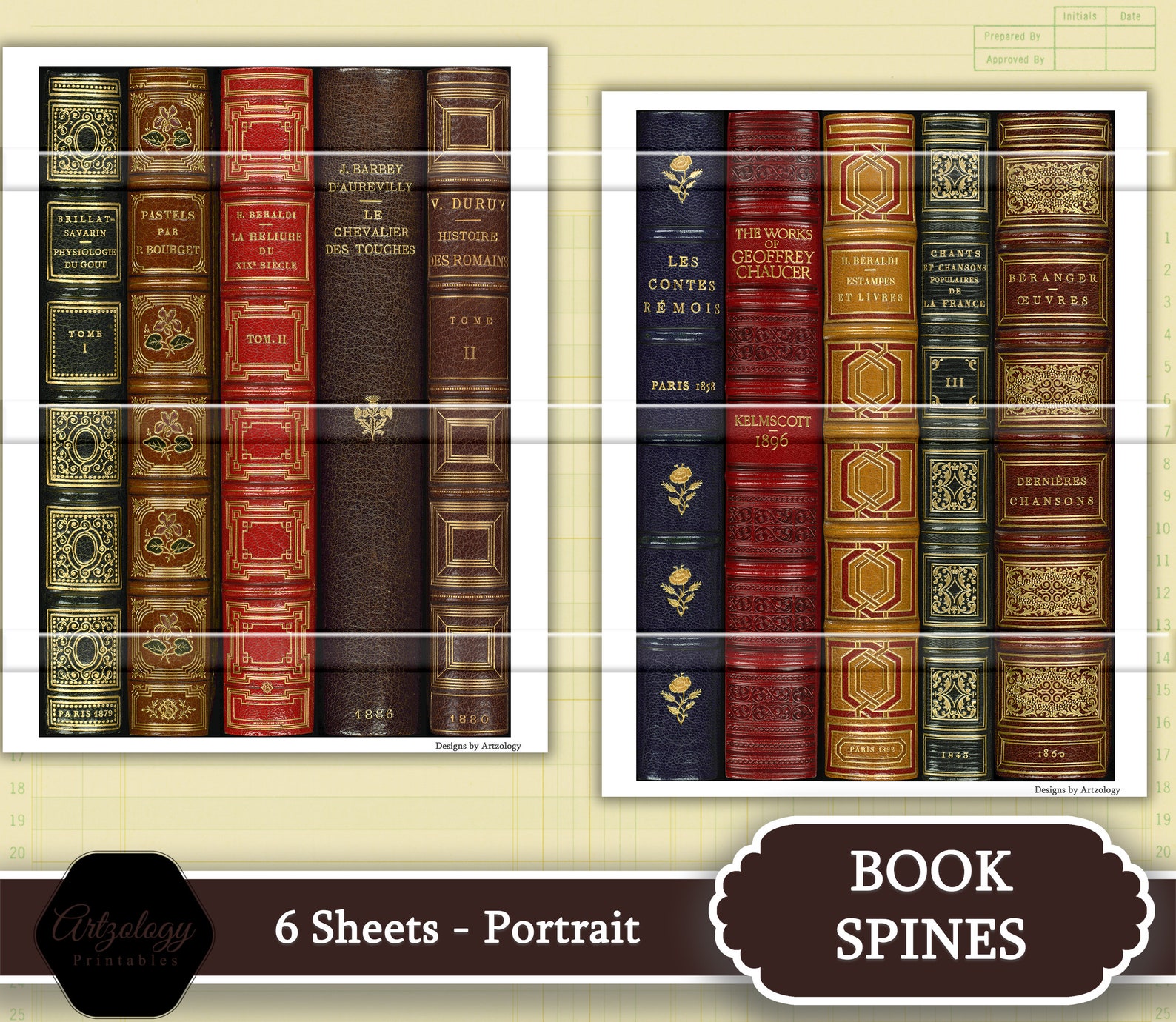 BOOK SPINES Ornate Vintage Books Antique Library Book - Etsy