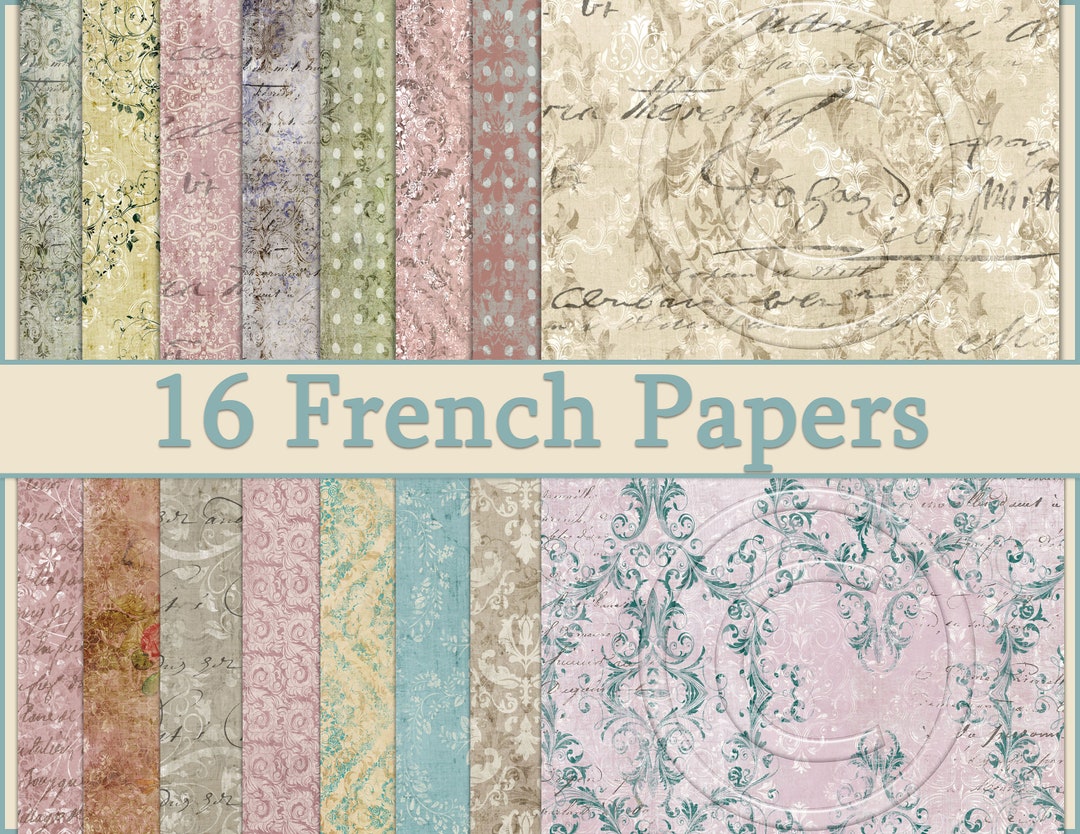 FRENCH PAPERS, 16 Sheets, Printable, No. 731 - Etsy