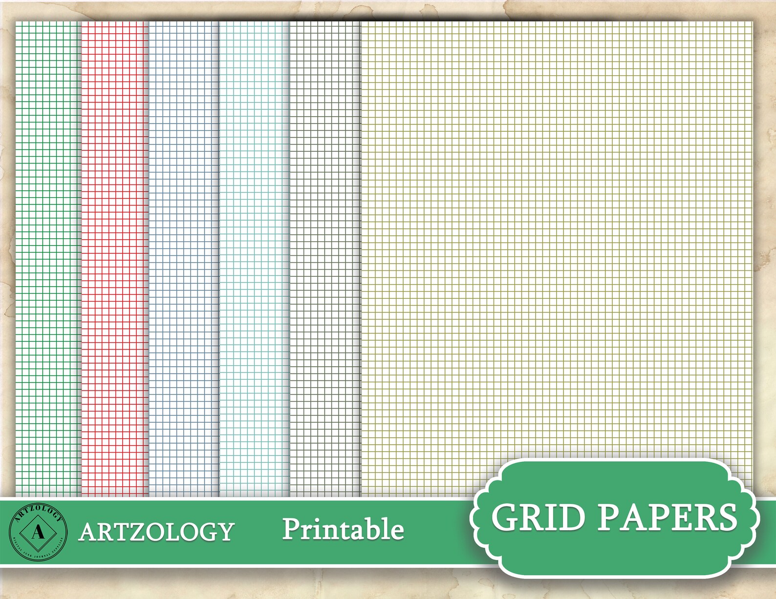 GRID PAPERS Junk Journal Ephemera No. 626 - Etsy