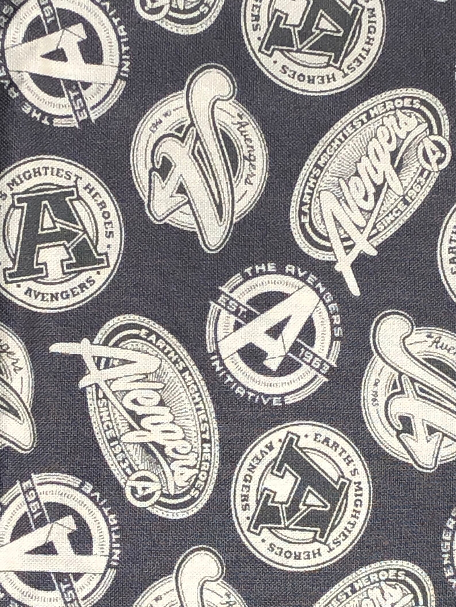 Marvels Avengers Retro Logo Charcoal Cotton Fabric 18 X 21 | Etsy