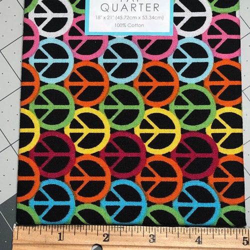 Peace Fabric Sketchy Peace by Heidiryancreative Multicolor | Etsy