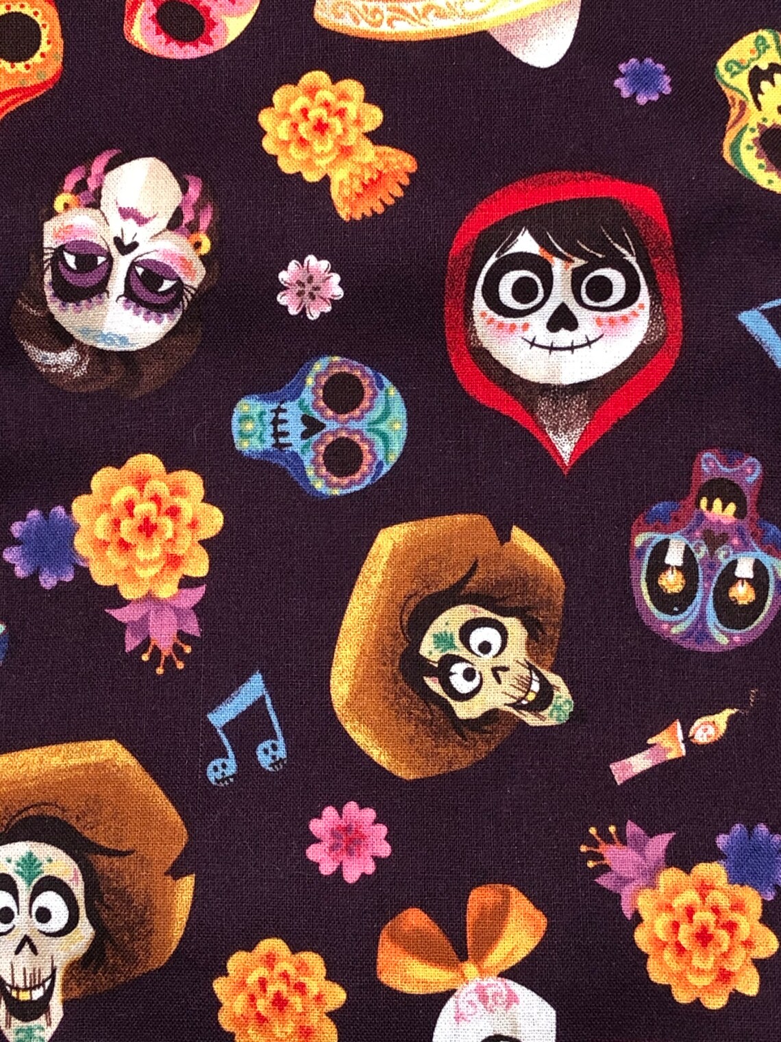 Pixar Disneys Coco Purple Cotton Fabric 18 x 21 Fat Quarter | Etsy