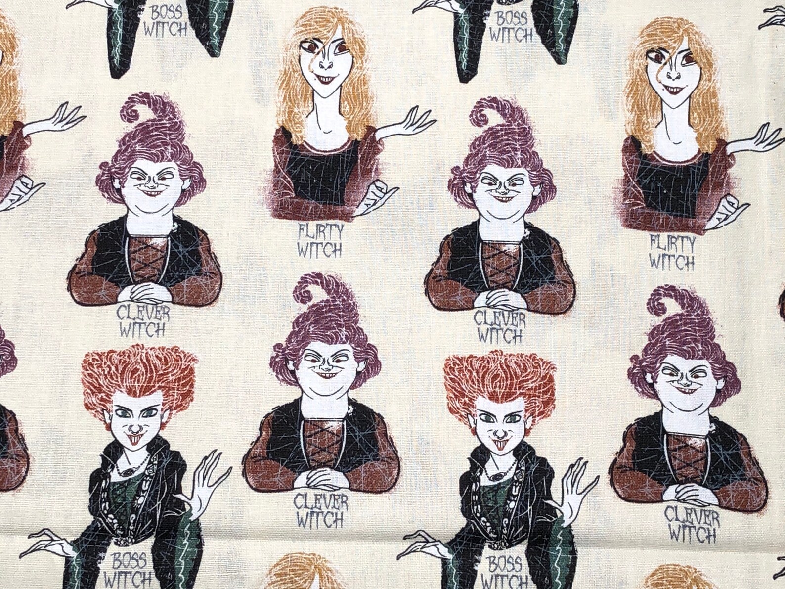 Hocus Pocus Witches Fabric Cotton 18x21 Fat Quarter - Etsy