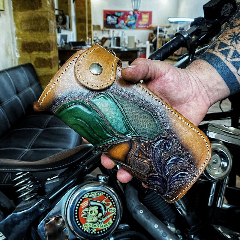 Biker Wallet - Etsy