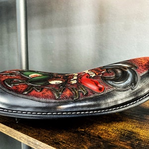 Handmade Leather Solo Seat Motorcycle Seat Rockabilly Bobber Shovelhead ...