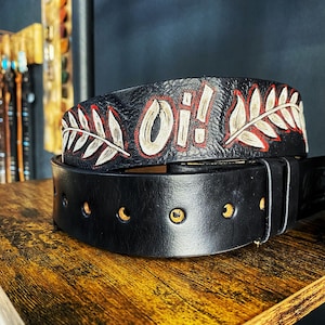 Oi! Belt Custom Handmade Tooled Leather Belt Custom Leatherwork - Etsy